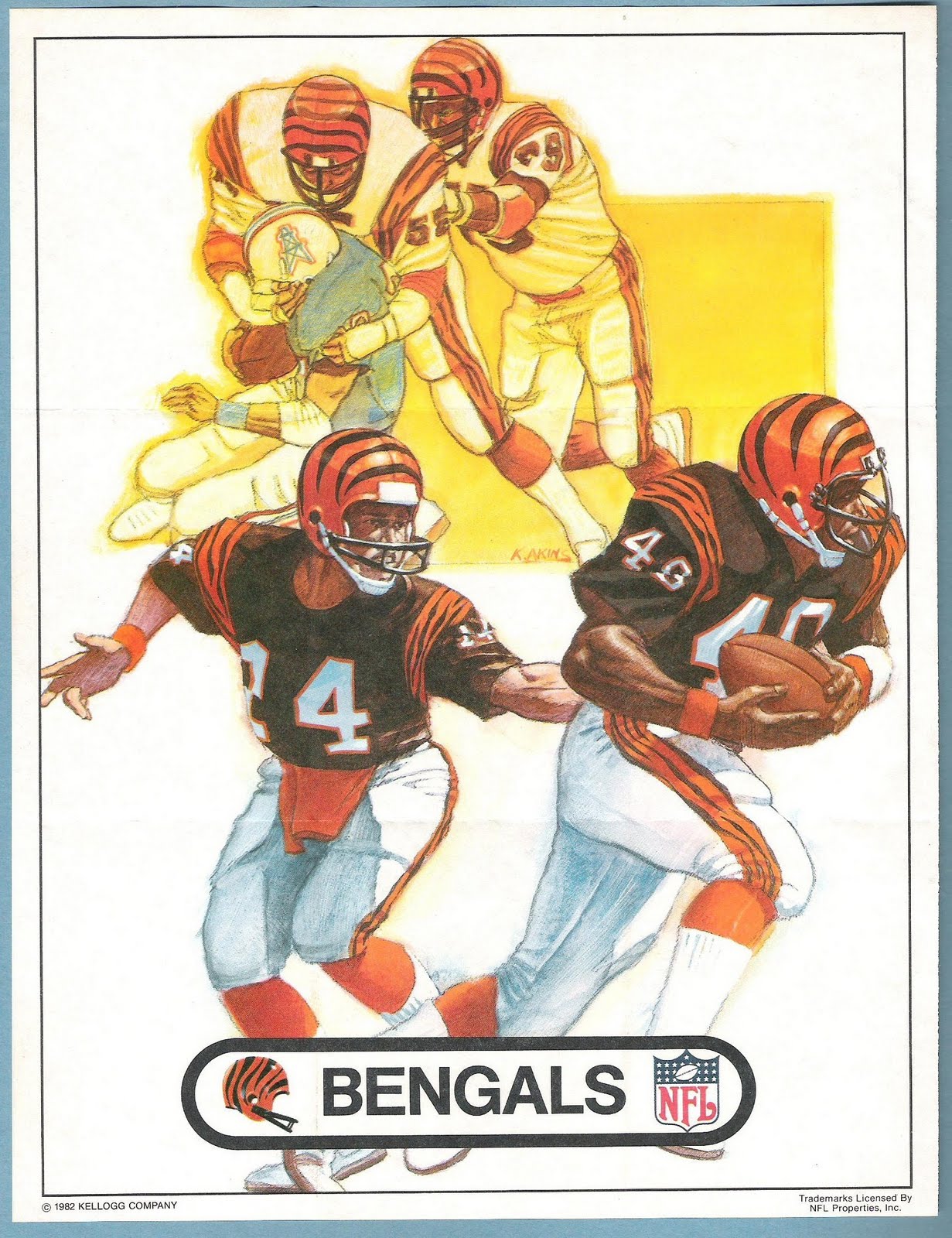 The Fleer Sticker Project: 1982 Kellogg's Raisin Bran NFL Team Posters