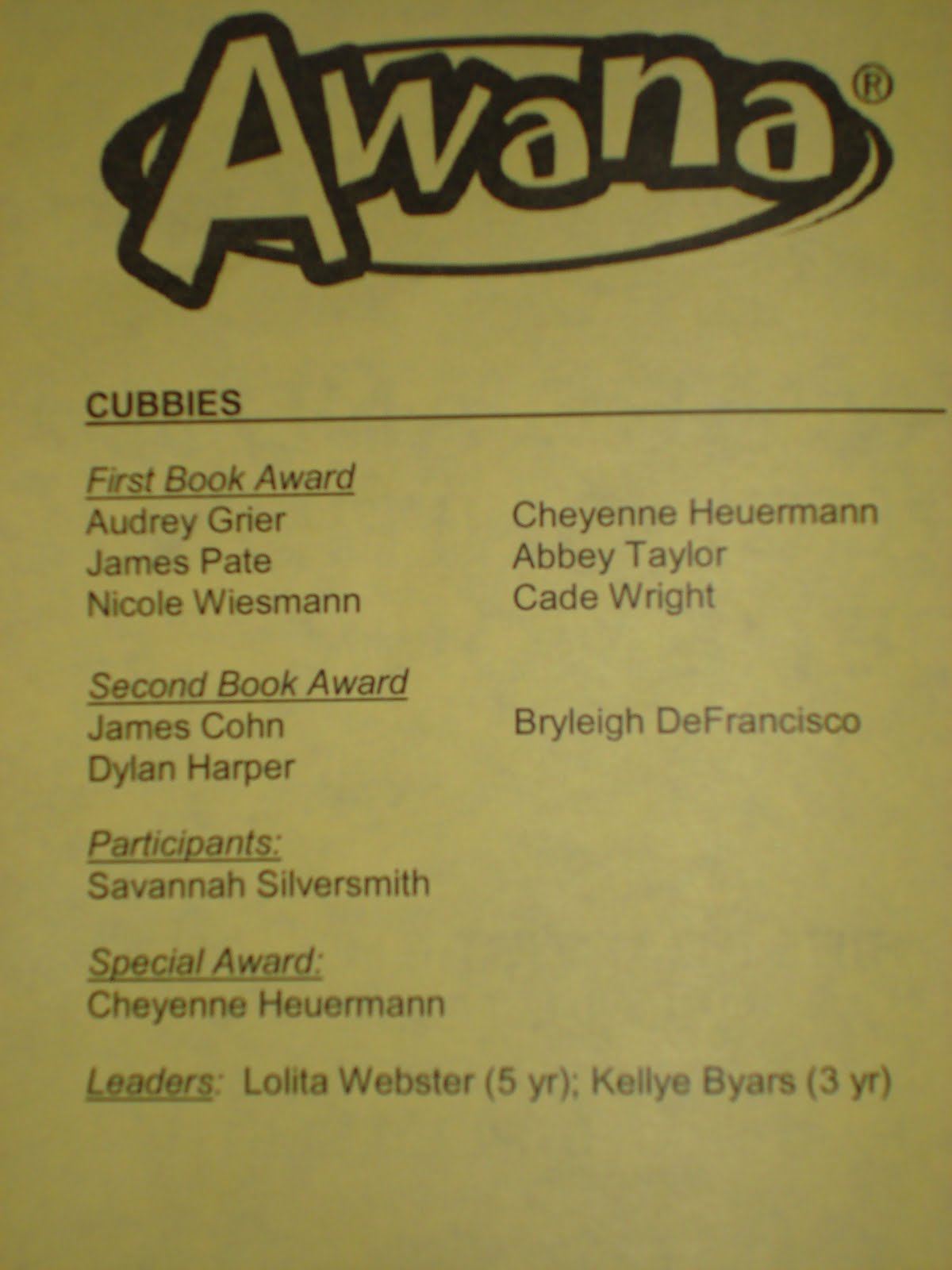 The Momma Lisa: AWANA awards