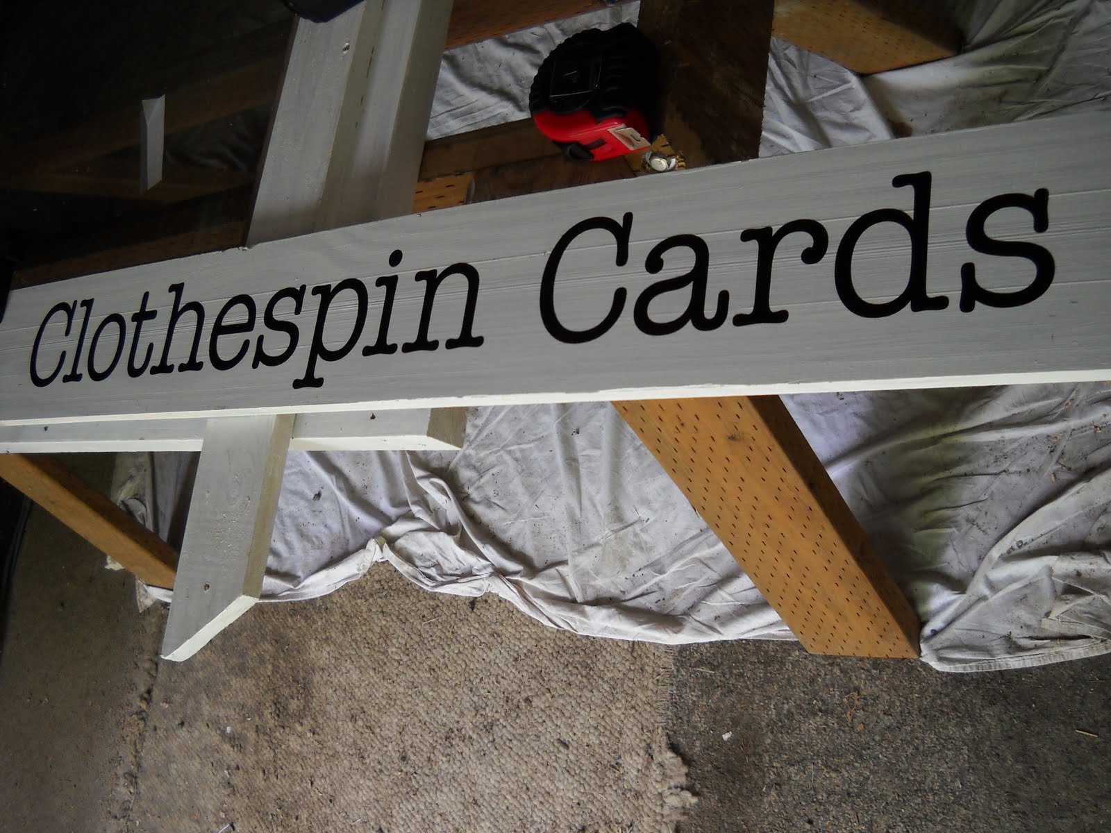 Clothespin Cards: signs for the booth