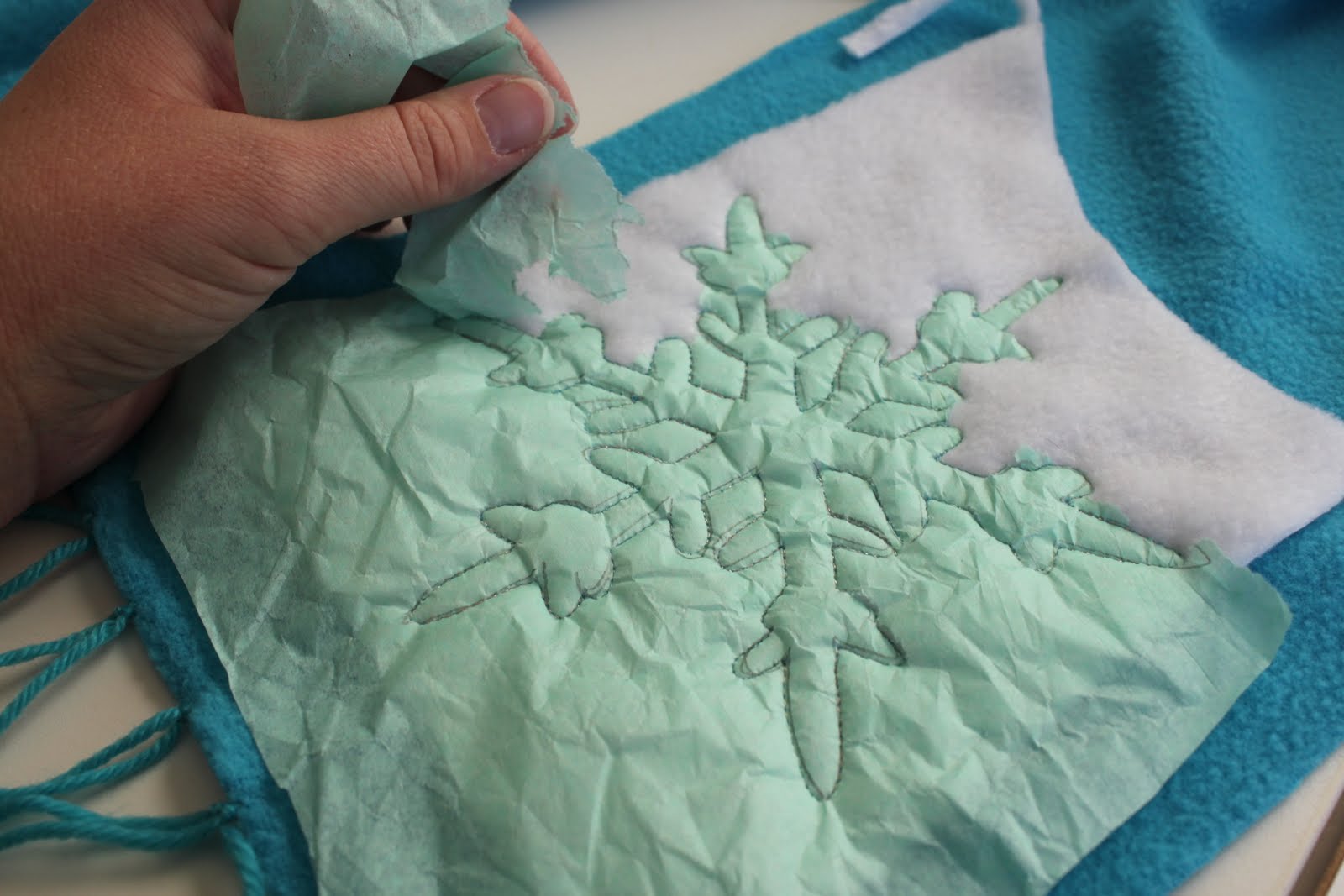 Obsessively Stitching: Snowflake Embellished Scarf