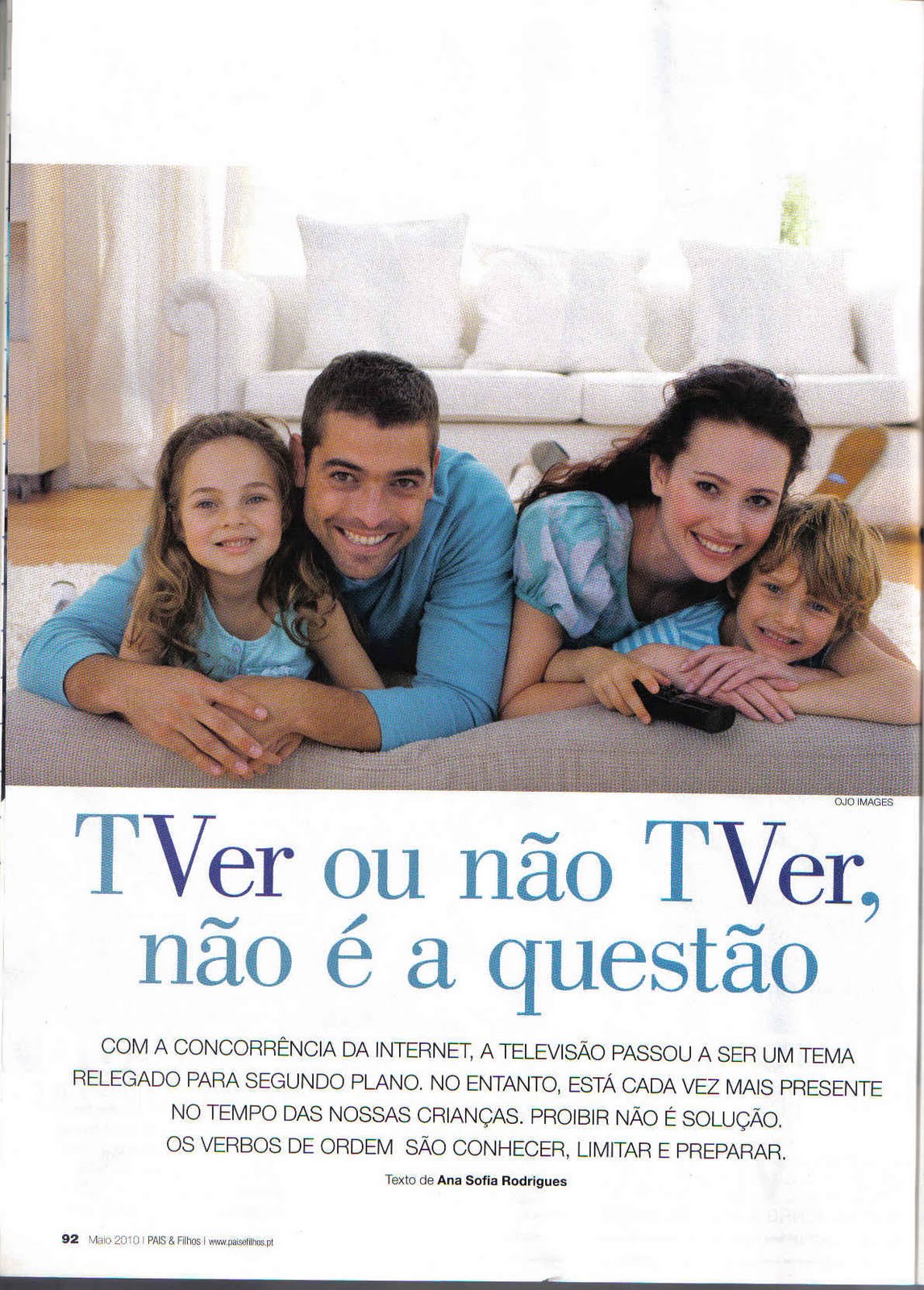 À Conversa com Pais: Participação na Revista Pais & Filhos, Maio de 2010