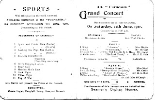 Noble of Enniskillen: SS Furnessia - Ship's Program Dated 11 June 1910
