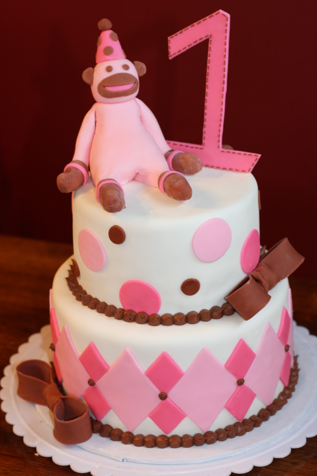 Sugar Rush Cake: Pink Sock Monkey!