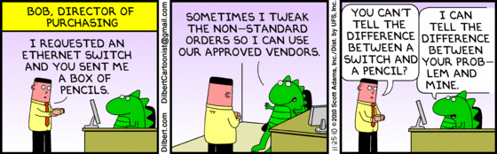 Shall we talk?: Dilbert on purchasing...
