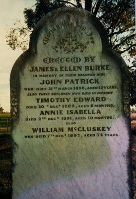 The Bourkes of Burramine and Boosey: Grave stone of Bourke children in ...