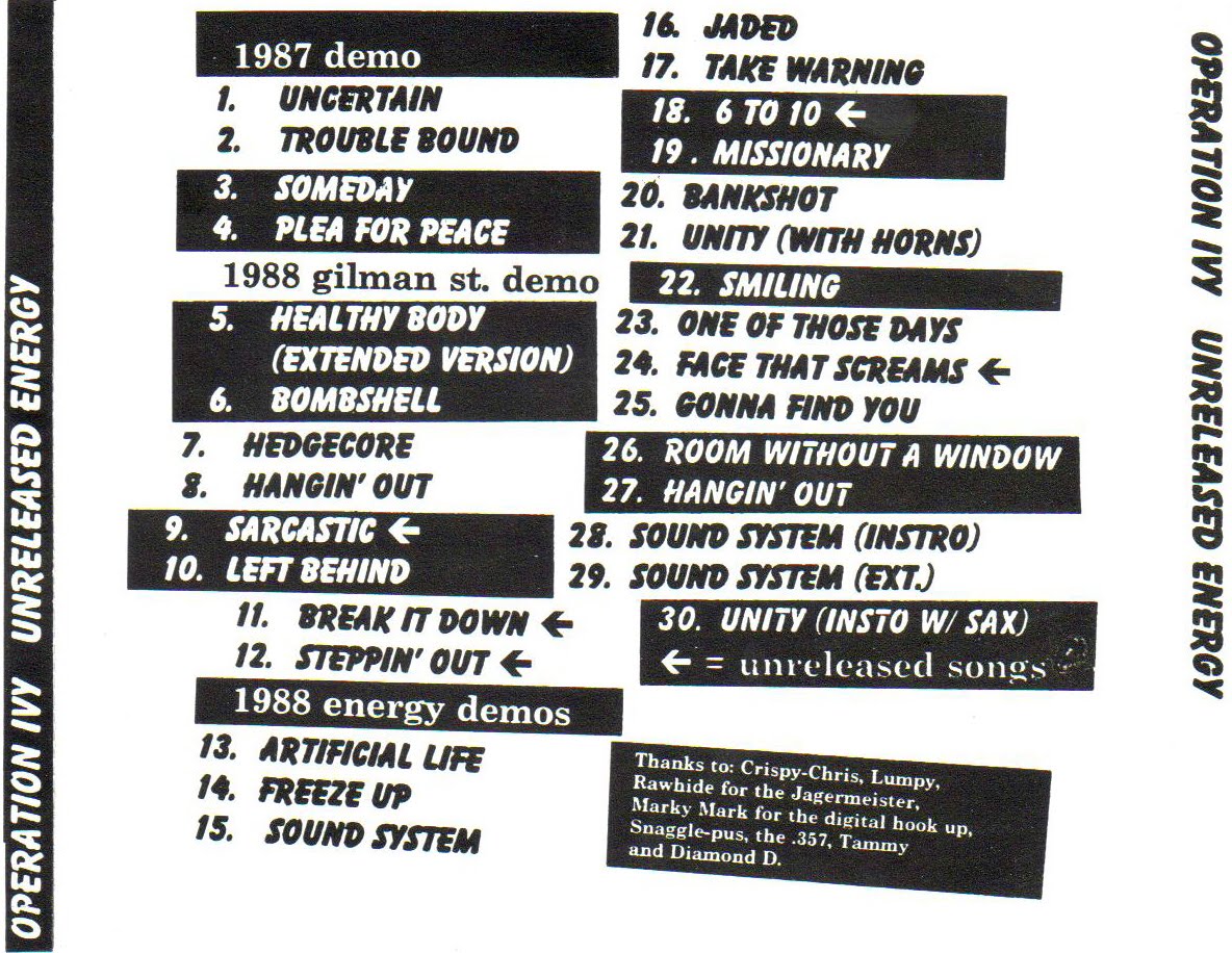 music ruined my life: Operation Ivy: Unreleased Energy