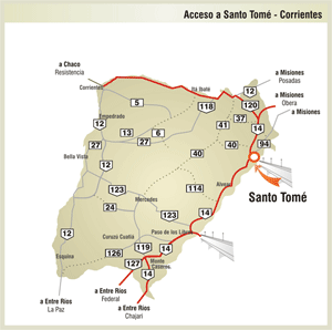 Santo Tomé: Rutas y accesos a Santo Tomé