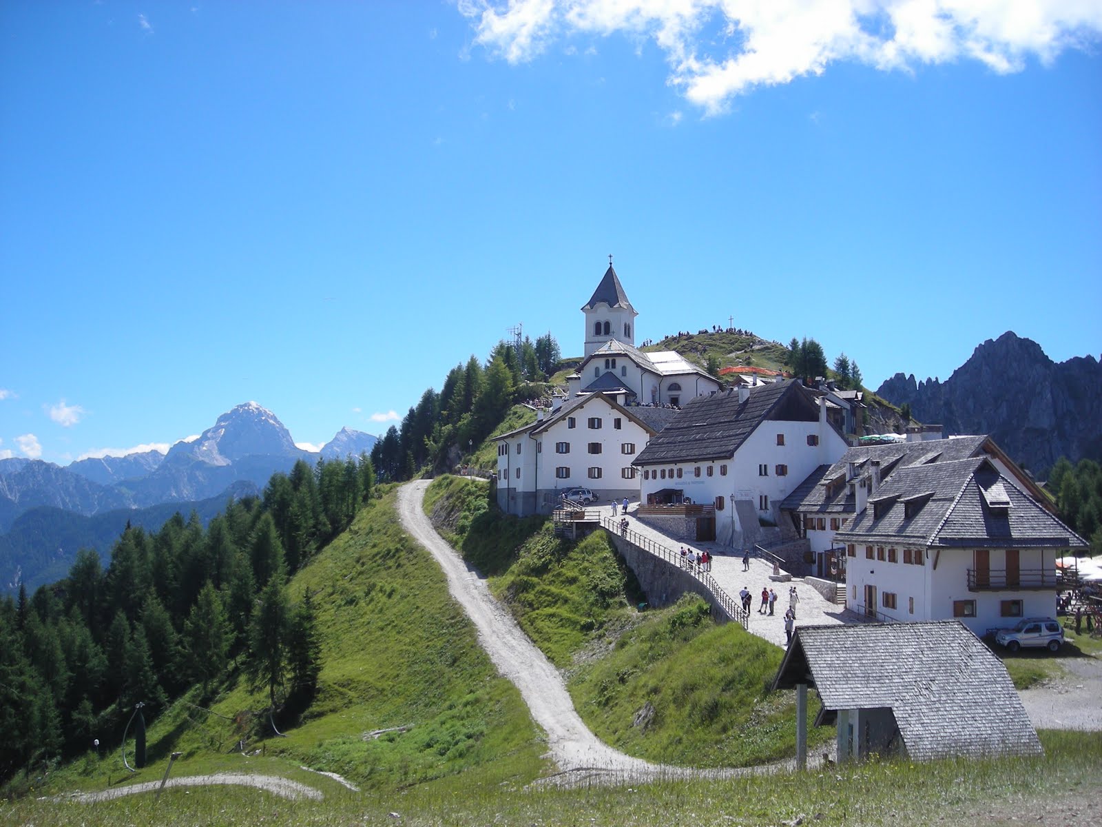 Il mondo visto dal satellite: Il Santuario sul Monte Lussari dall'alto