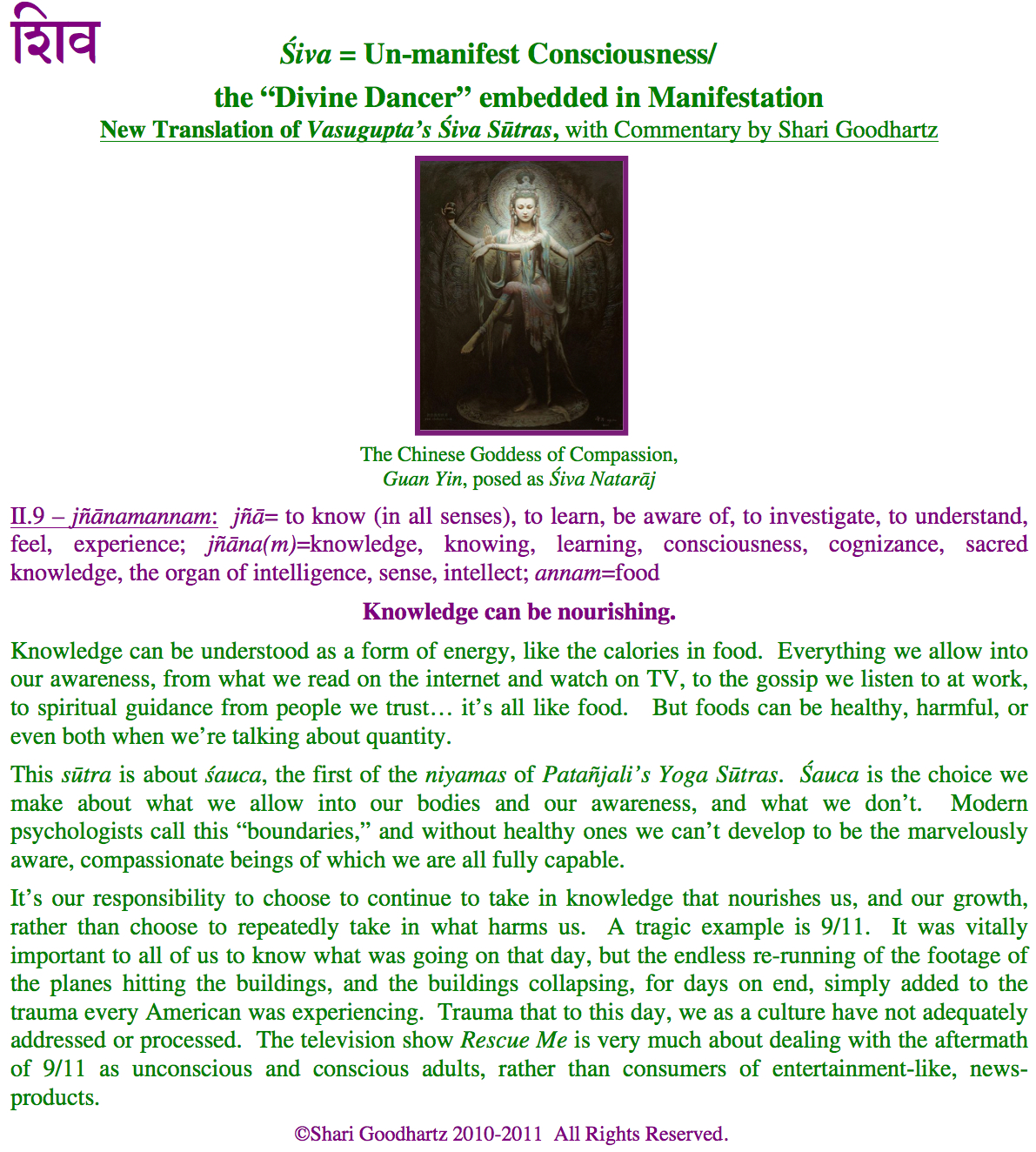 How is Knowledge Like Food? Shiva Sutra II.9 | shrishari blog