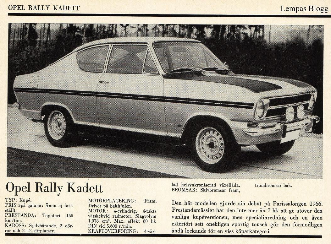 Lempas Blogg: Opel Rally Kadett -67
