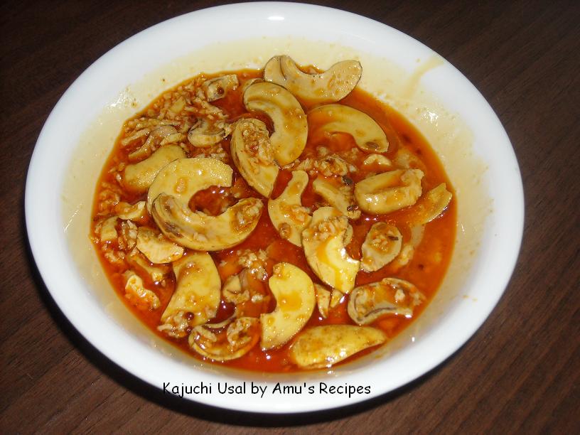 AMU'S RECIPES: Cashew Usal (Kajuchi Usal)