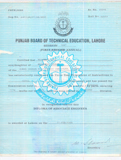 Muhammad Asif Profile: DIPLOMA OF ASSOCIATE ENGINEER & METRIC