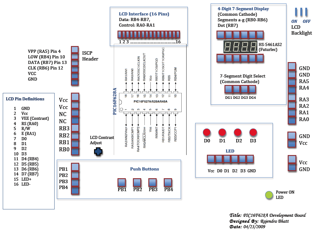 PIC16F628A Development Board