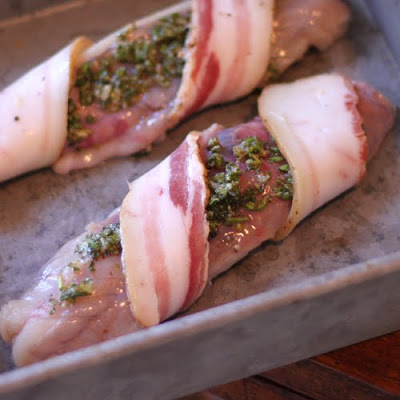 Almost Slowfood: Easy Dinner: Bacon Wrapped Monkfish Fillets