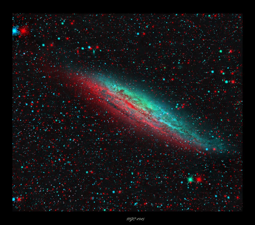 Astro Anarchy: NGC 4945 as an anaglyph Red/Cyan 3D