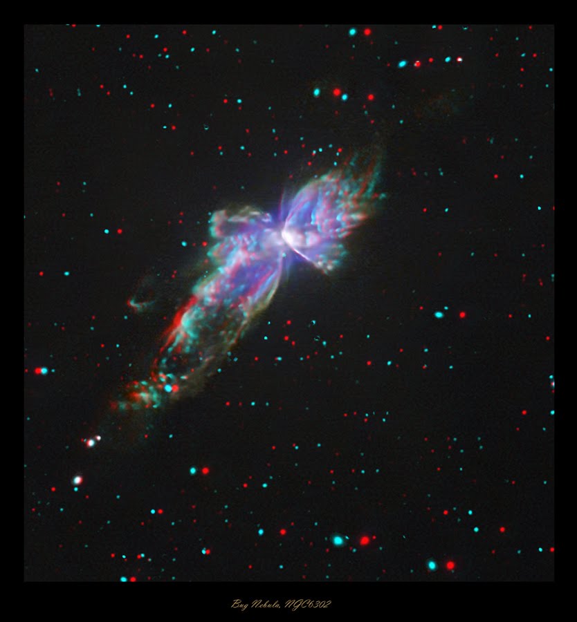 Astro Anarchy: NGC 6302, the "Bug Nebula" as an anaglyph Red/Cyan 3D