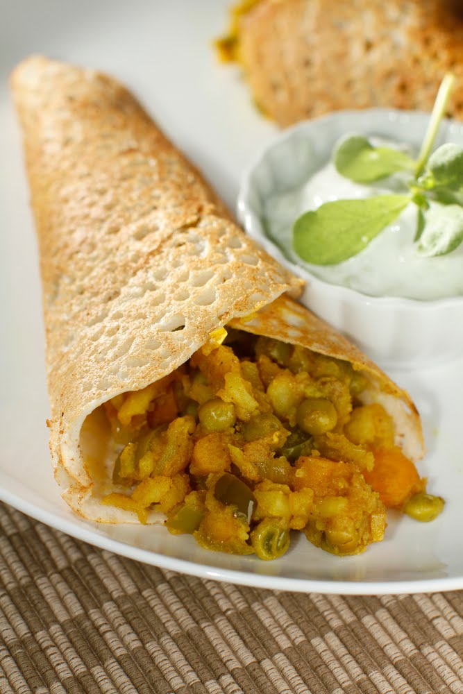 Platelist: The Chubby Vegetarian: Dosa stuffed with Curried Potatoes ...
