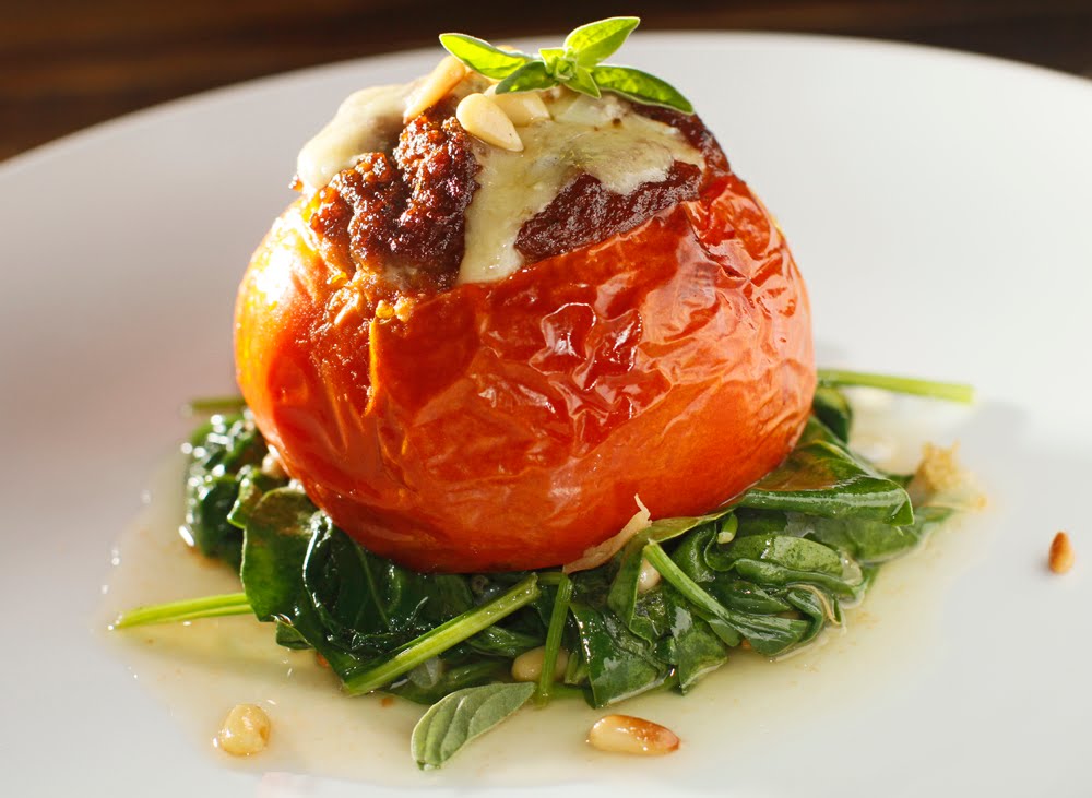 The Chubby Vegetarian: Italian-Style Stuffed Summer Tomato