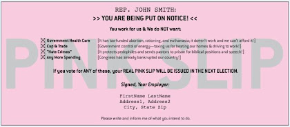 HOT and SPICY: PINK SLIPS FLOODED TO CONGRESS