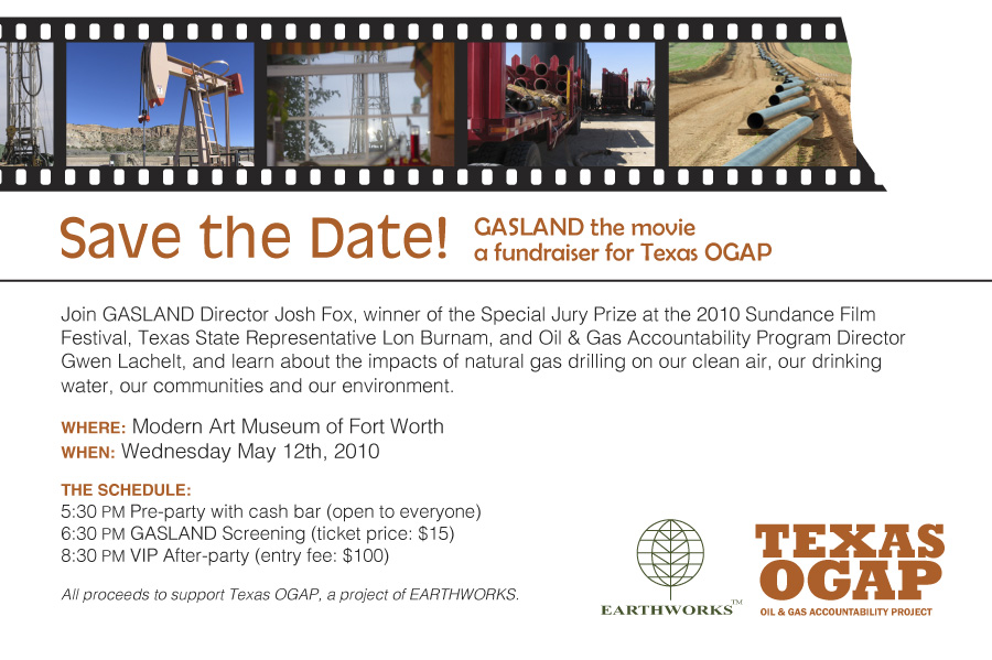 GASLAND! the movie. A fundraiser for Texas OGAP - Texas Sharon's Bluedaze