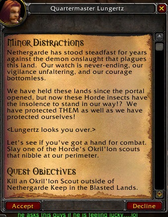 Shadows Wow Guide: New Quests The Blasted Lands Nethergarde Keep