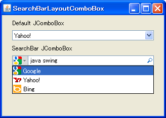 Java Swing Tips: SearchBar JComboBox