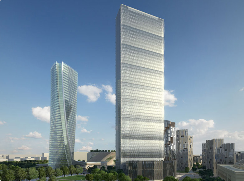 Straight & Curved: Straight and curved in a project about some skyscrapers