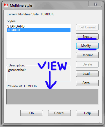 gambar teknik: Multi Line