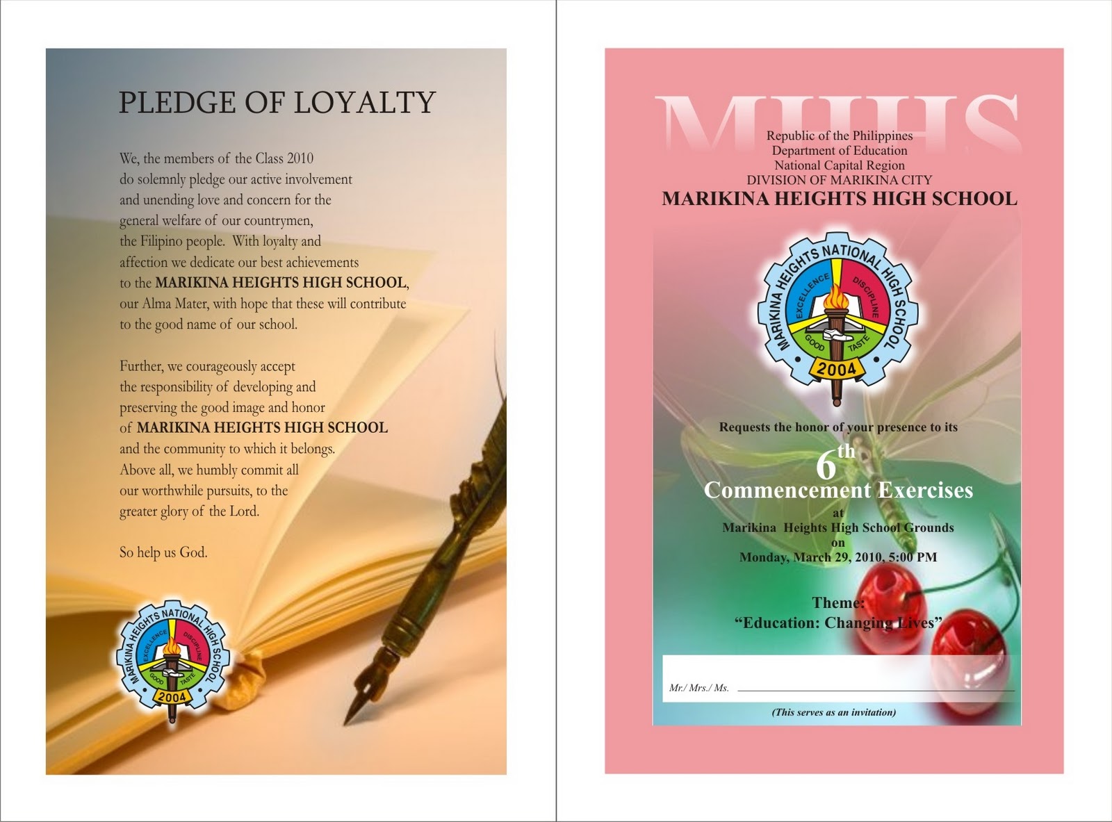 Yearbook: Marikina Heights High School, Marikina City | HS Grafik Print