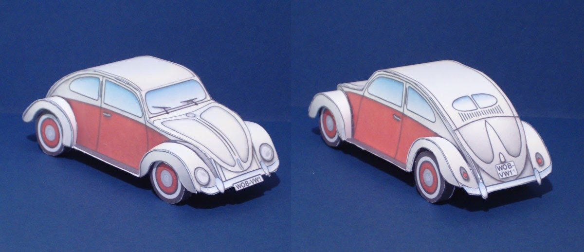 Papercraft Beetle Side View