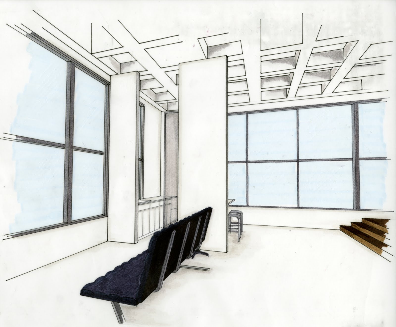 cmb: Studio Space: Final Perspective Drawings