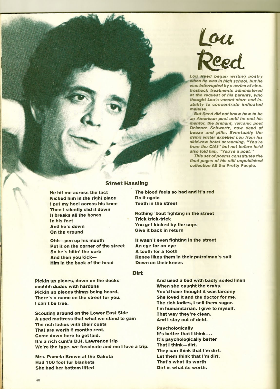 The Night Owl Blog: Lou Reed Poetry
