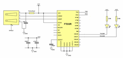 Rangkaian Konverter USB to RS232 Menggunakan IC FT232 - Gambar Skema ...