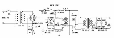 SKEMA RANGKAIAN UPS MINI - Gambar Skema Rangkaian Elektronika
