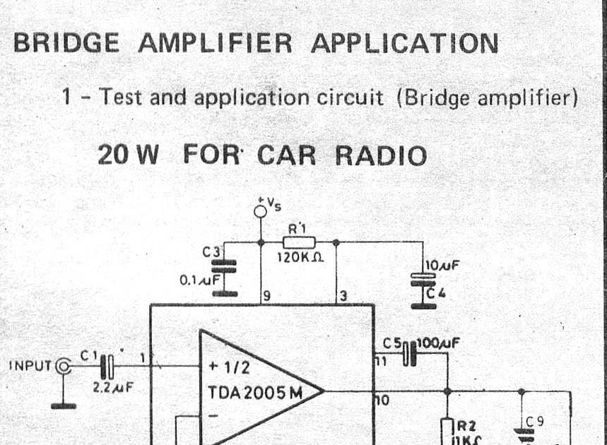 Car audio BCL 20W TDA2005 Amplifier - Gambar Skema Rangkaian Elektronika