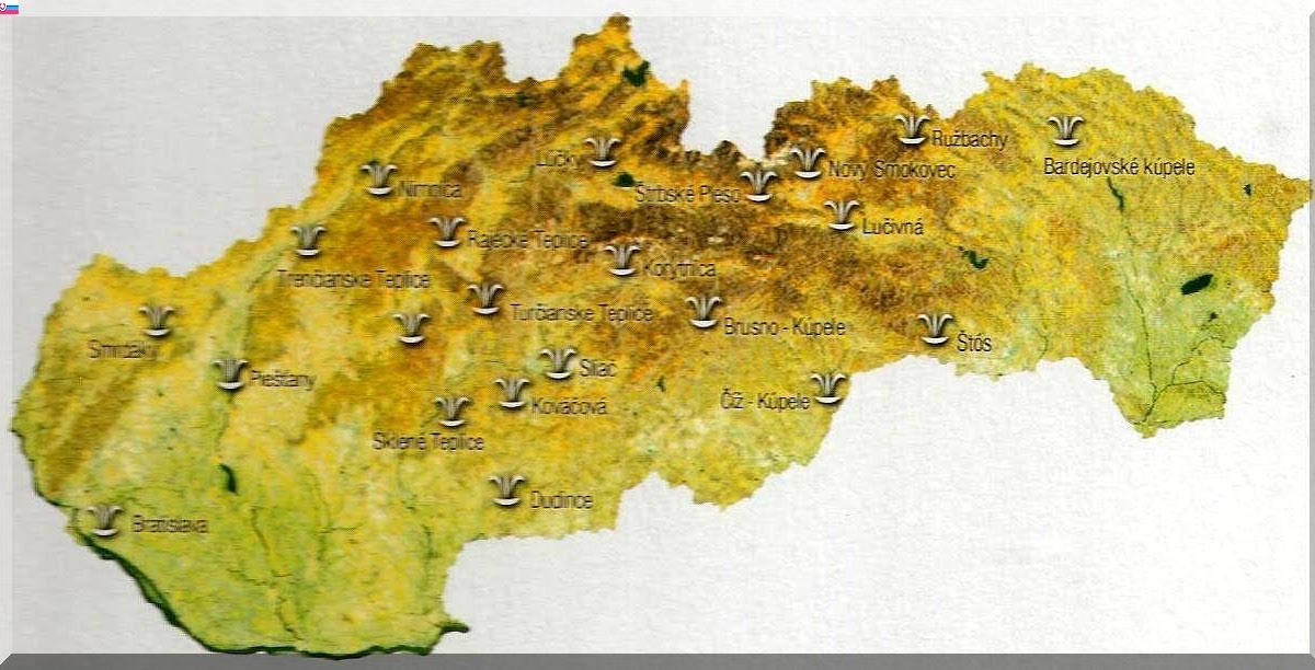 SlovakiaPlus: Mapa Slovenských kúpeľov