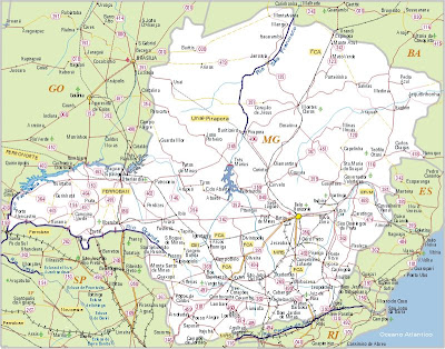 Mapas Geográficos: Mapa de Minas Gerais