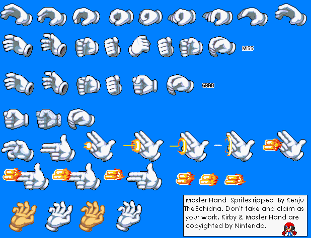 lucas 50% asegurados: Sprites de master hand