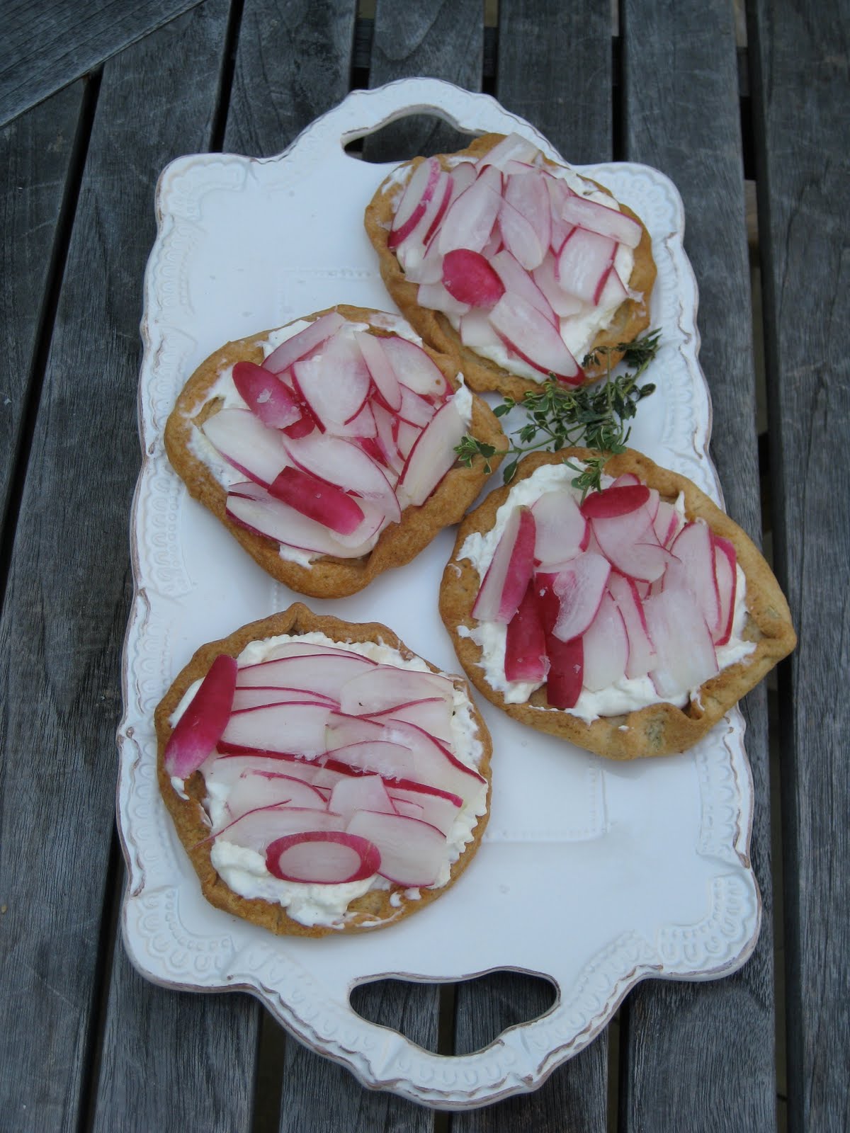 Dinner Tonight: Radish & Fromage Blanc Tartelettes with Fennel Seed Pastry