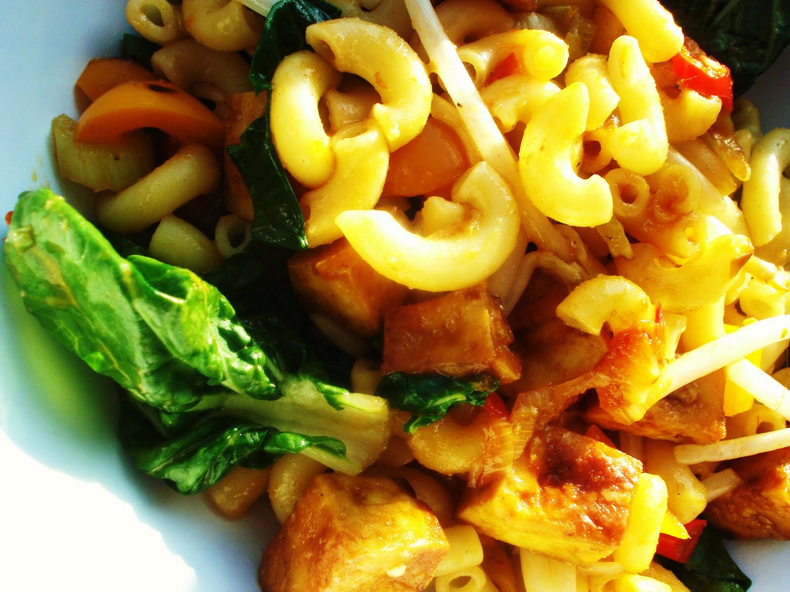 Presque végé: Macaroni chinois au tofu