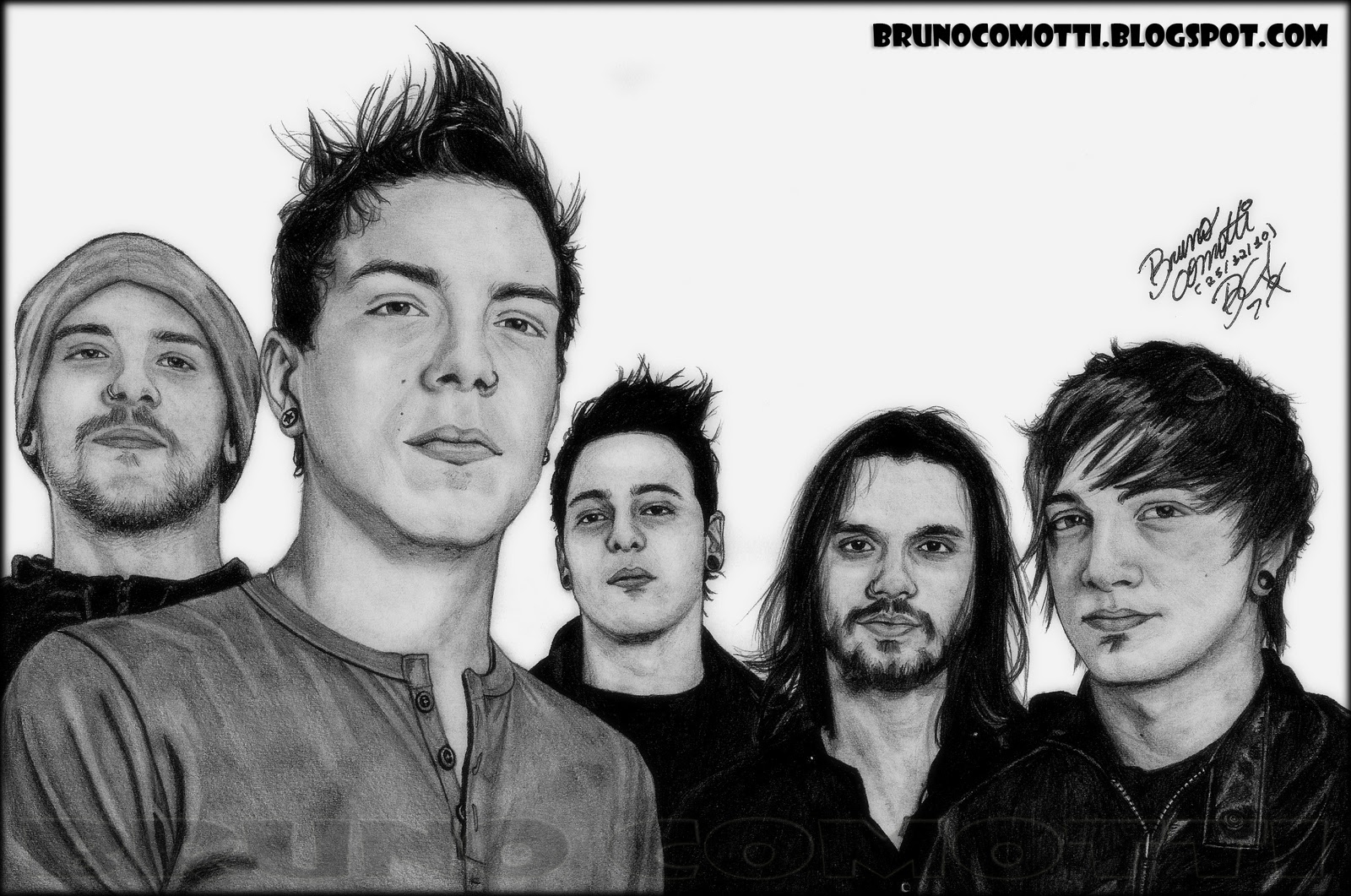 Bruno Comotti Artes: O que a banda NX Zero achou do retrato da banda