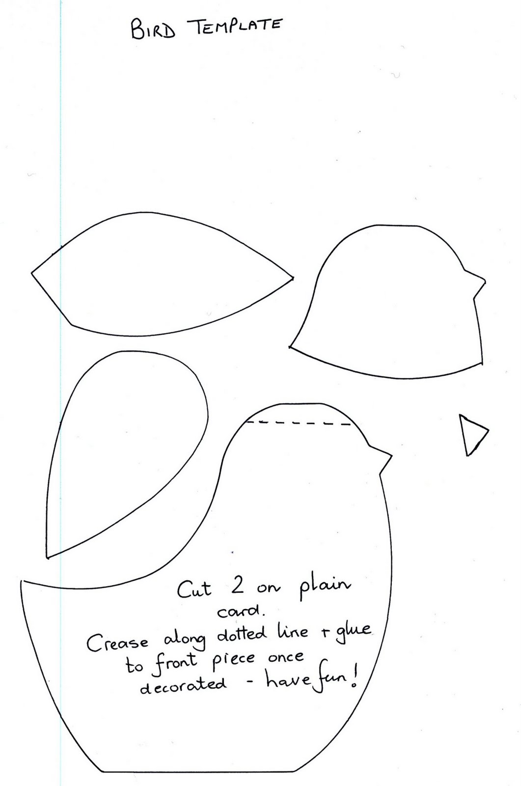 My Crafty Haven: Birdie Template