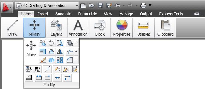 What New in AutoCAD?: Ribbon panel buttons