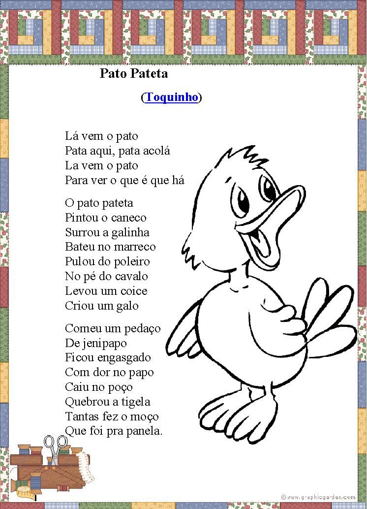 CANTINHO DA MAMI: Para ler e cantar! "Pato Pateta".