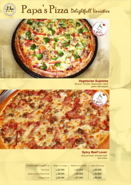 Paparon's Pizza Solo: Menu Papa's Pizza Paparon's Pizza Solo