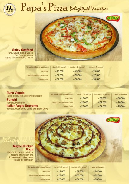 Paparon's Pizza Solo: Menu Papa's Pizza Paparon's Pizza Solo