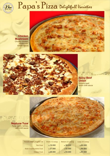 Paparon's Pizza Solo: Menu Papa's Pizza Paparon's Pizza Solo