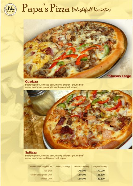 Paparon's Pizza Solo: Menu Papa's Pizza Paparon's Pizza Solo