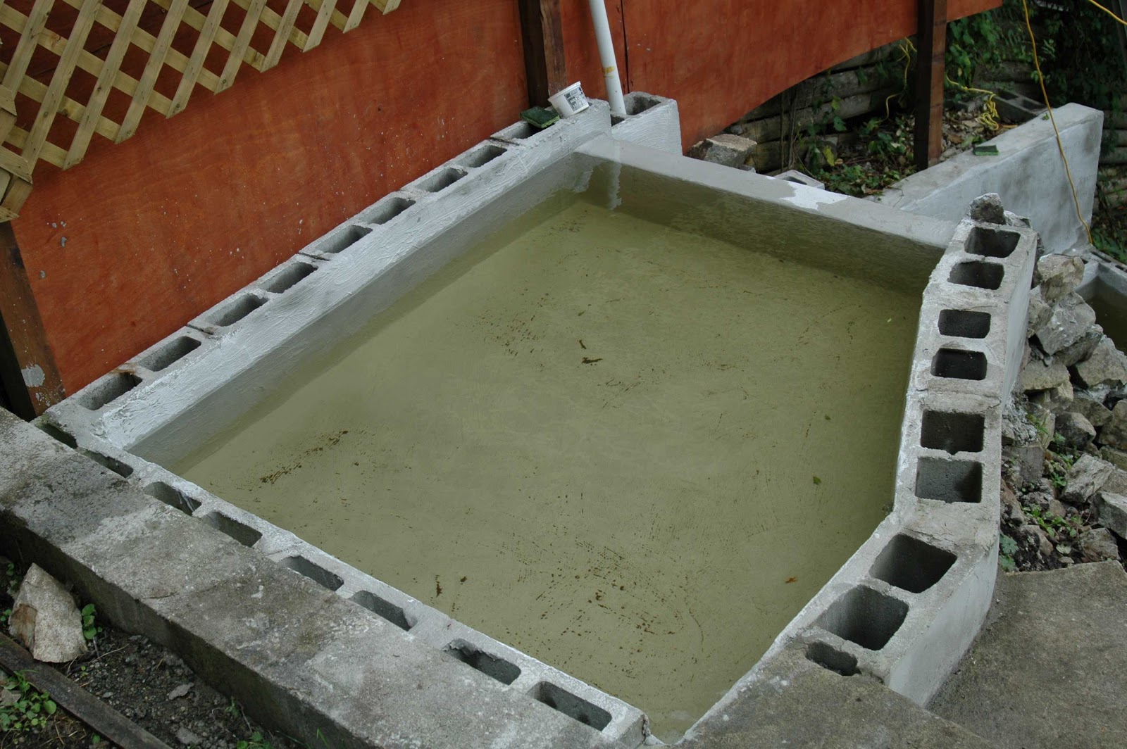 Small Concrete Pond: Building Pond from ground up