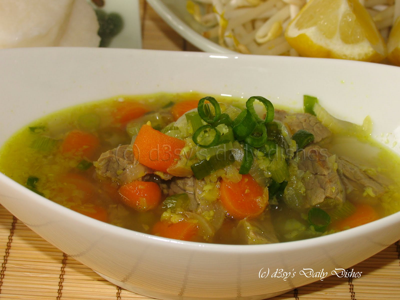 d3sy's Daily Dishes: Indonesian Yellow Beef Soup served with Lontong ...